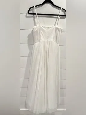 Hutch | Dresses | Hutch Amara Corset Pleated Tulle Fit Flare Midi Dress ...